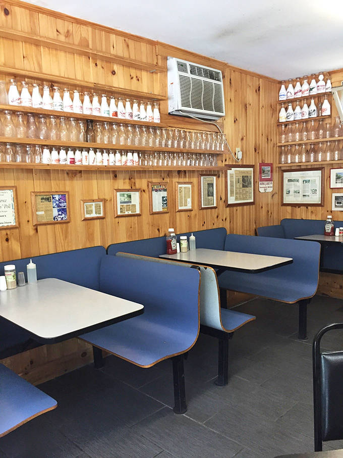 Blue bench seating that's hosted generations of Maine families. No reservations needed, just genuine hunger and appreciation.
