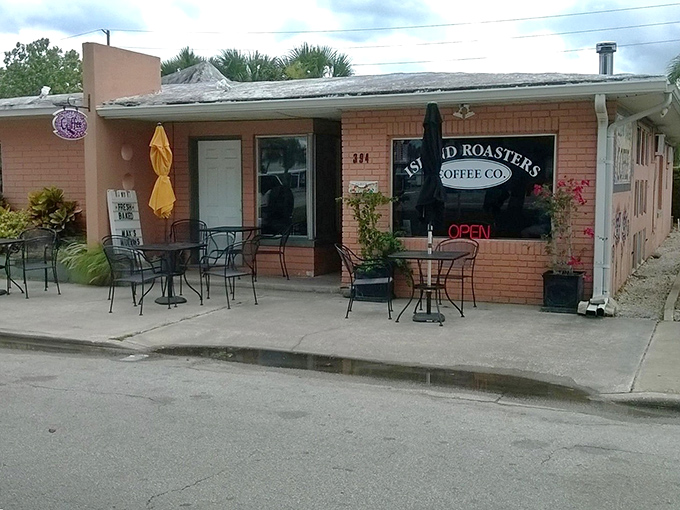 Island Roasters Coffee serves up morning motivation in a charming pink building &ndash; where caffeine meets coastal casualness.