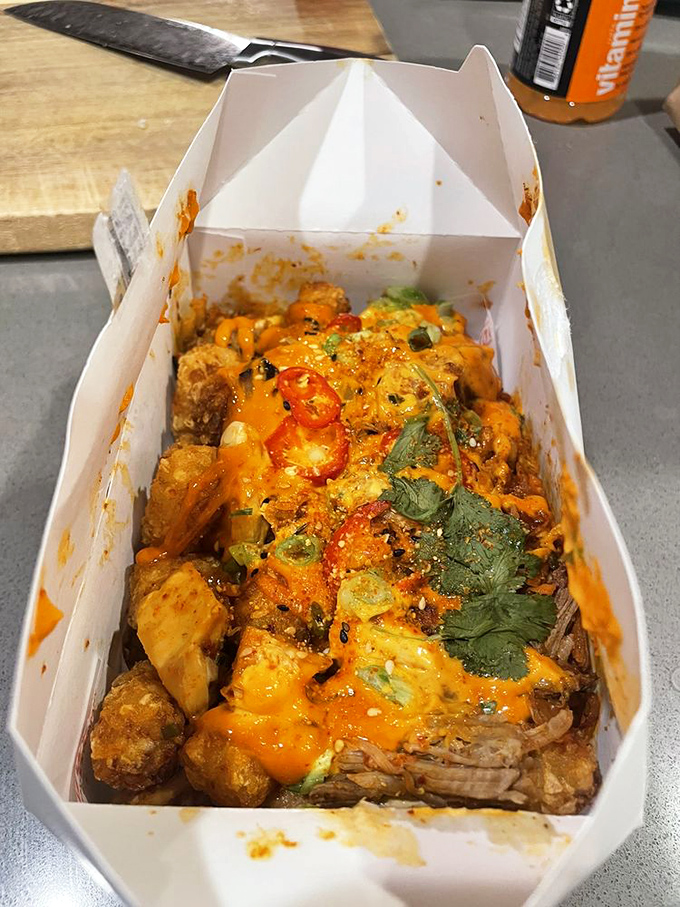 These aren't ordinary tater tots&mdash;they're kimchi-topped flavor bombs that'll make you question why you've been eating plain tots all these years.