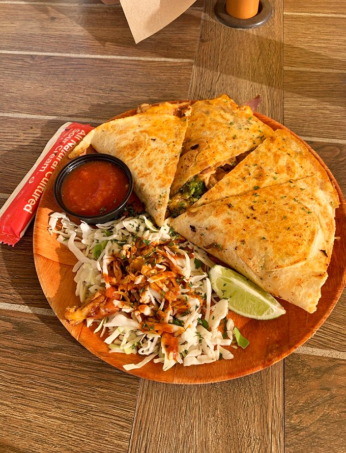 A quesadilla that's had a beachside makeover, stuffed with fresh catch and melty cheese that stretches with each delicious pull.