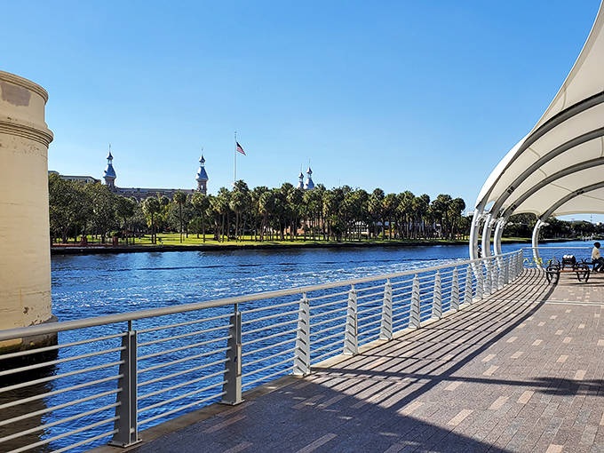 The University of Tampa's minarets stand like exclamation points across the water, reminding strollers of the city's architectural treasures.