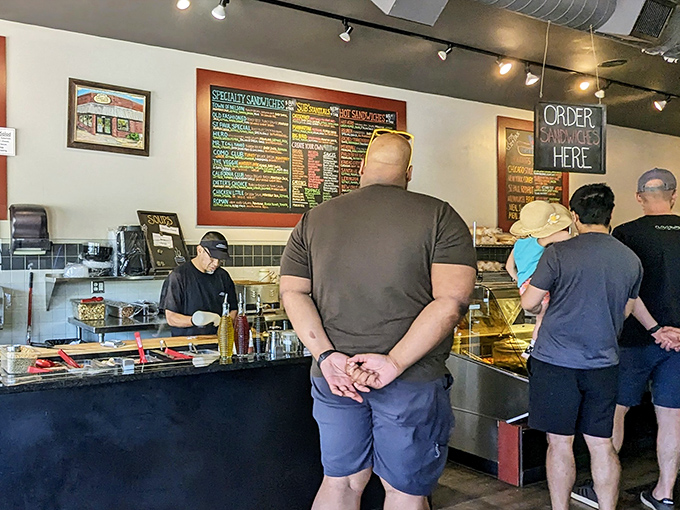 The line forms for good reason &ndash; patrons patiently waiting for sandwiches worth every minute of anticipation.