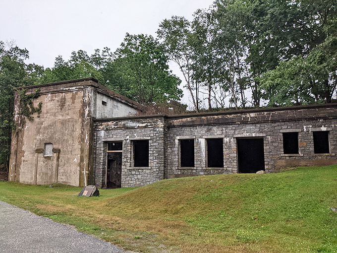 This military bunker has seen better days, but its weathered walls tell stories of coastal defense and strategic importance.