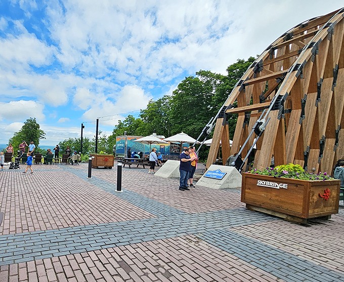 Visitors of all ages discover the joy of walking on air, proving adventure doesn't discriminate based on birthdate.