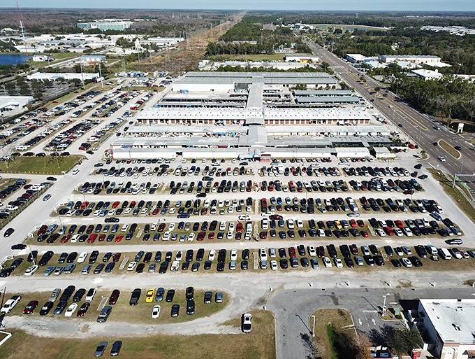 Look at all the parking! You have an entire day to explore this massive market for great finds in Daytona Beach.