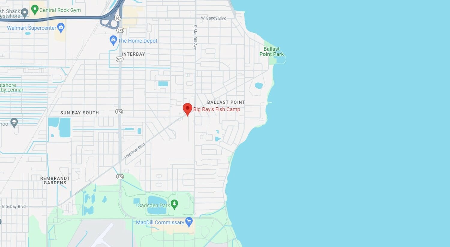 a google maps screenshot of big rays location