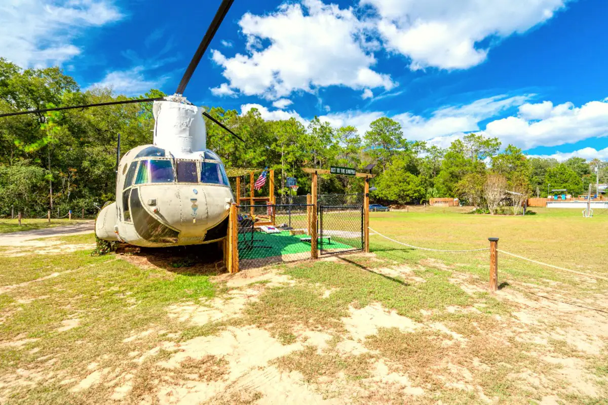 a beautiful shot the chinook with the lush greens surrounding it