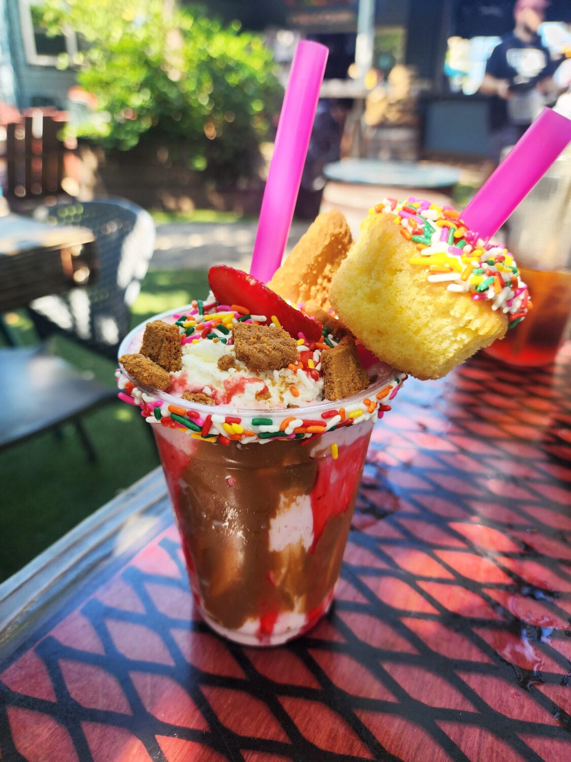 A glass of delicious monster milkshake