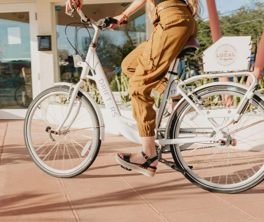 a guest renting a bike from the local