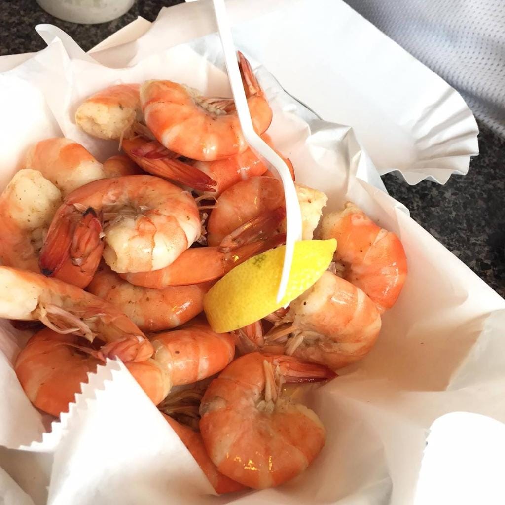 a plate of succulent shrimps