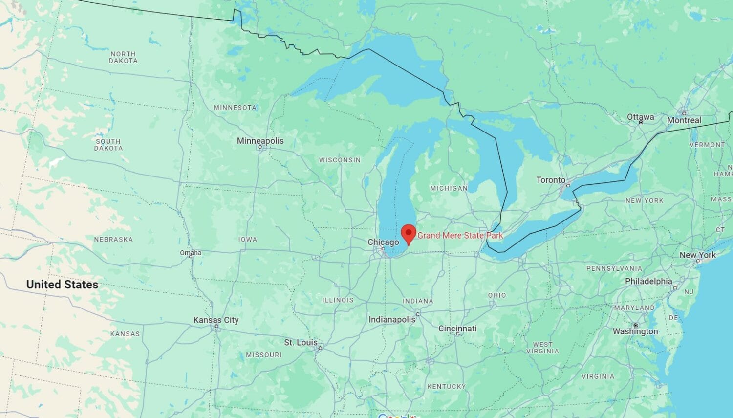 a screenshot of the parks location via google maps