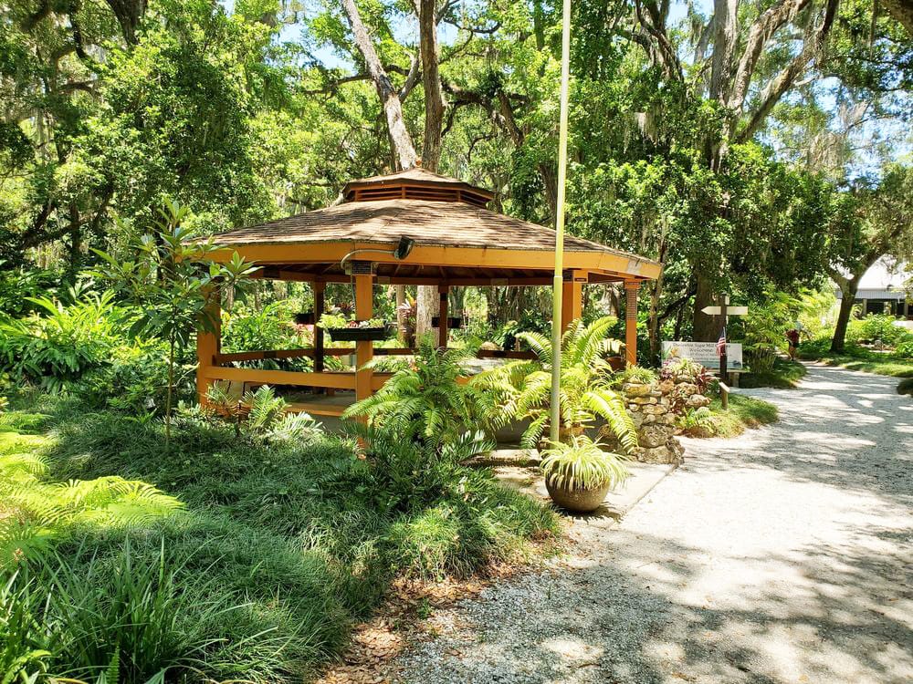A shaded picnic area for visitors