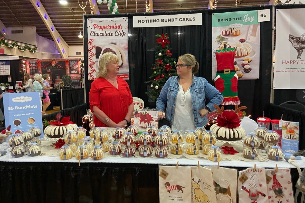 a stall selling holiday desserts