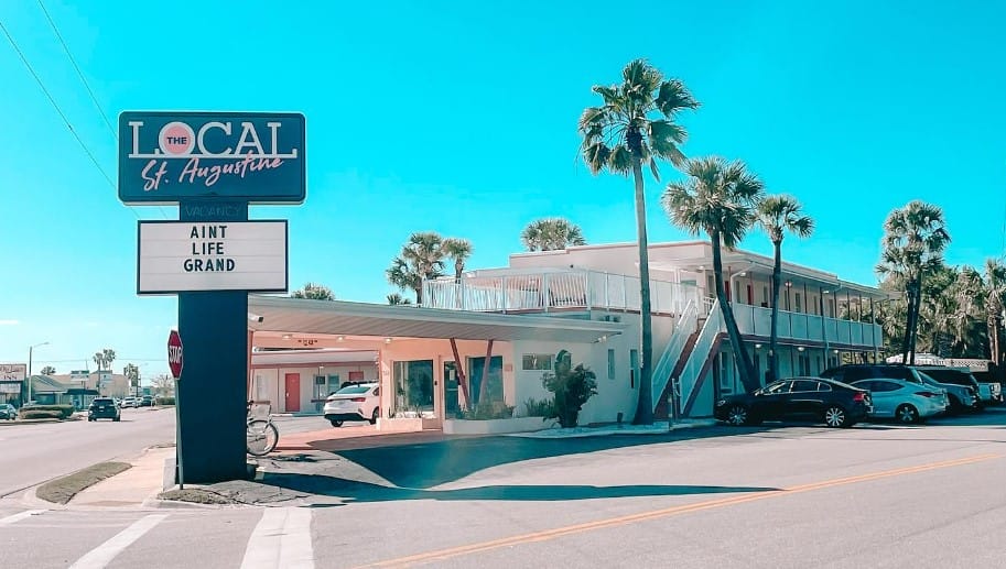 a street view of the hotel