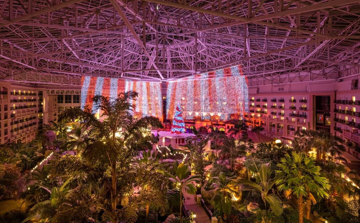 a stunning christmas tree inside the resort