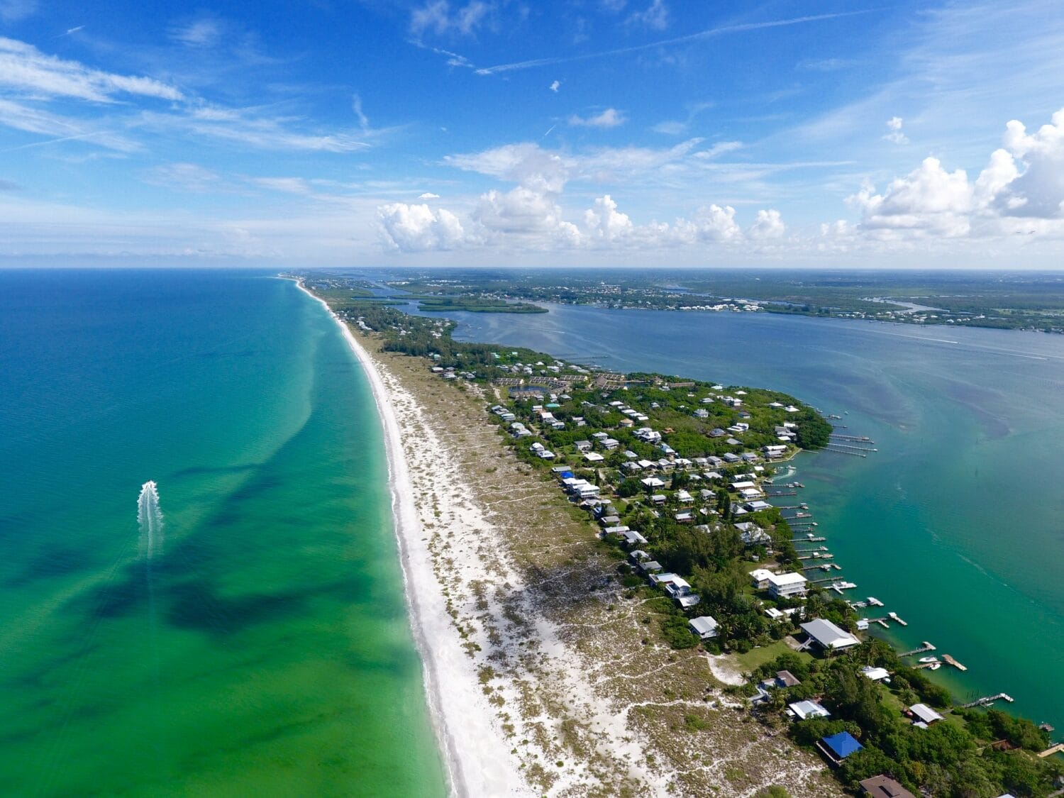 A stunning aerial view of Gasparilla Island