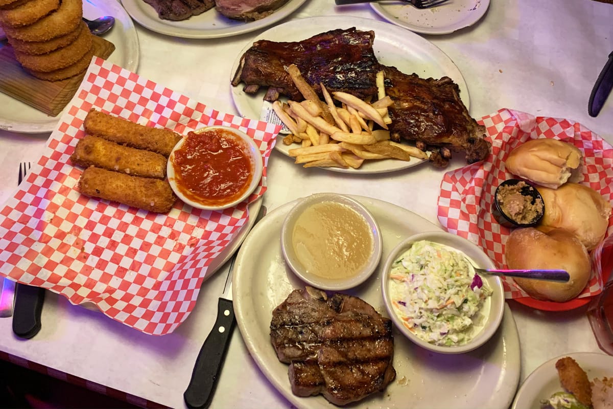 a table full of delicious dishes offered in the restaurant