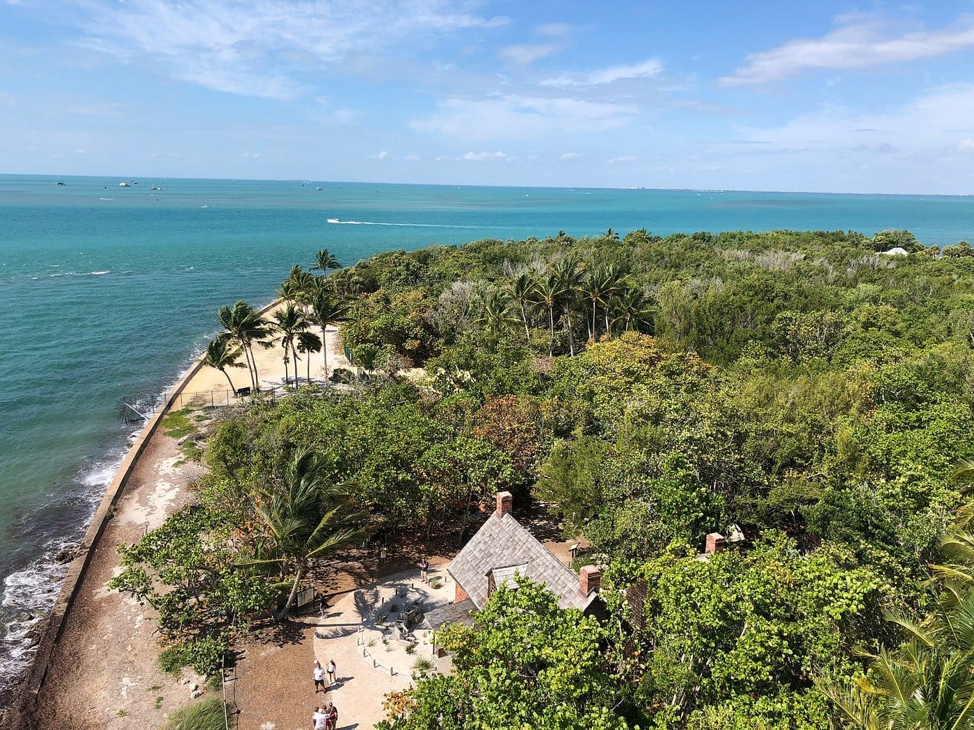 a view of the surrounding area from the top of the lighthouse