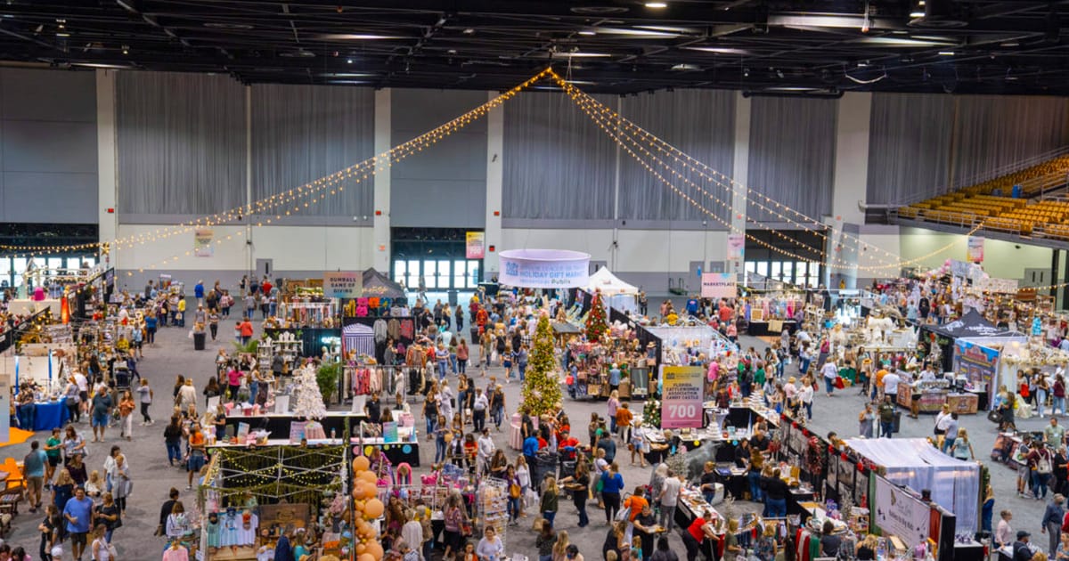 an overlooking view of the market