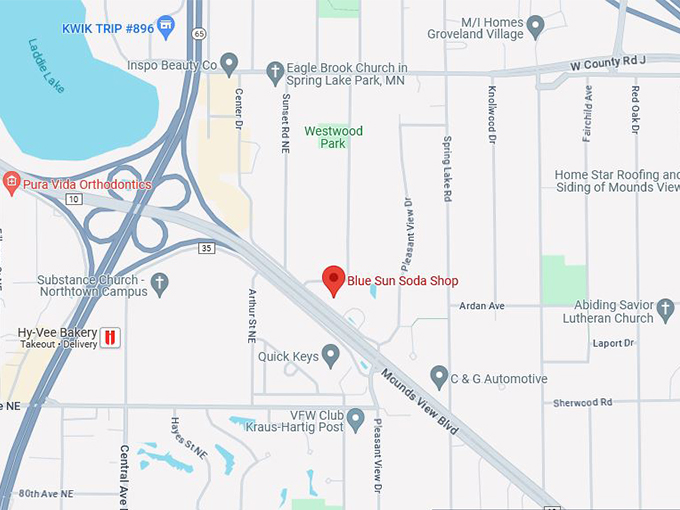 Blue Sun Soda Shop 10 map