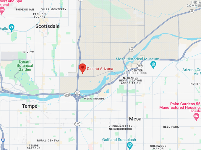 casino arizona 10 map