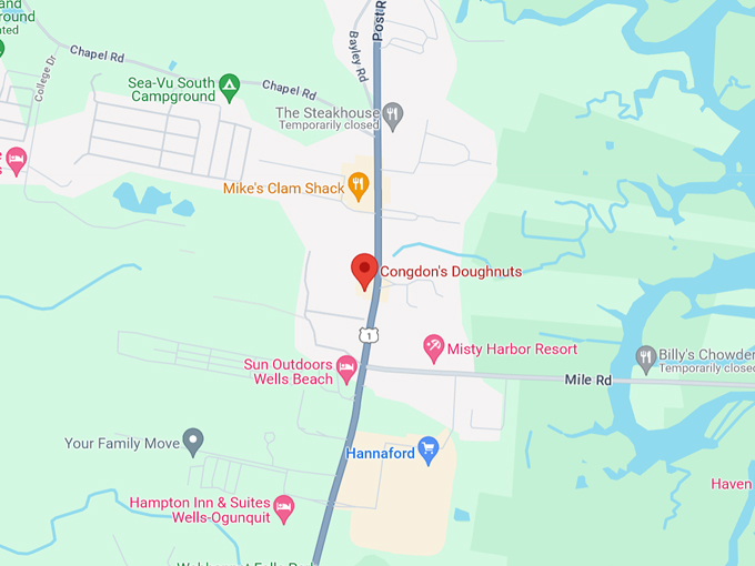 congdon's doughnuts family restaurant & bakery map