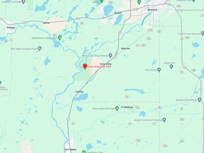 crow wing state park 10 map