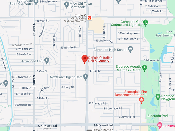 defalco&rsquo;s italian deli & market 10 map