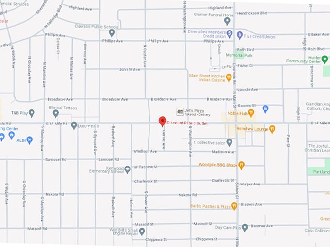 Discount Fabric Outlet 10 Map