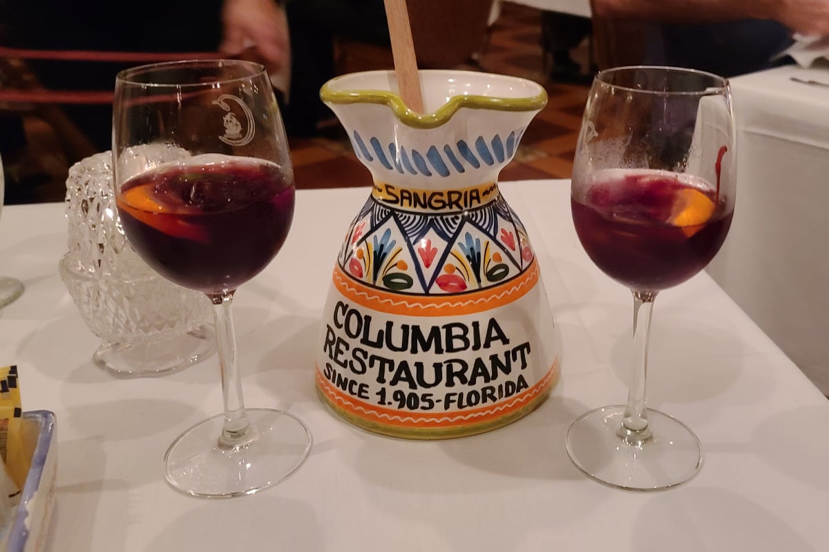 glasses of red sangria which is a fan favorite in the restaurant