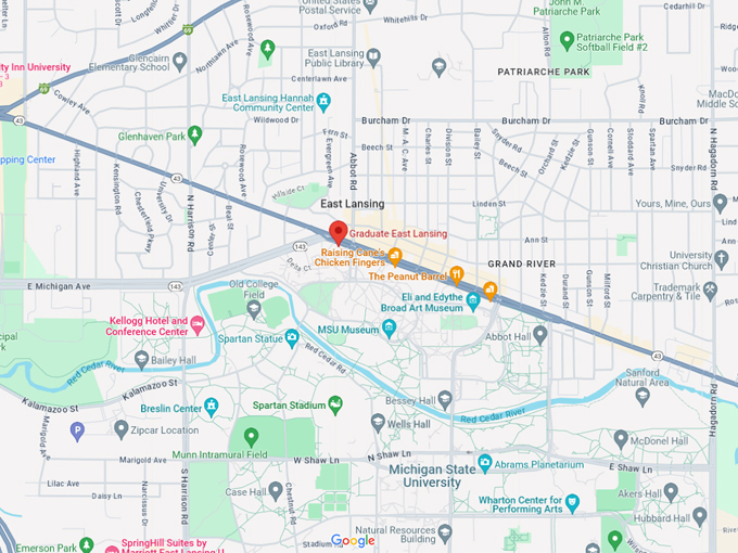 Graduate East Lansing 9 Map