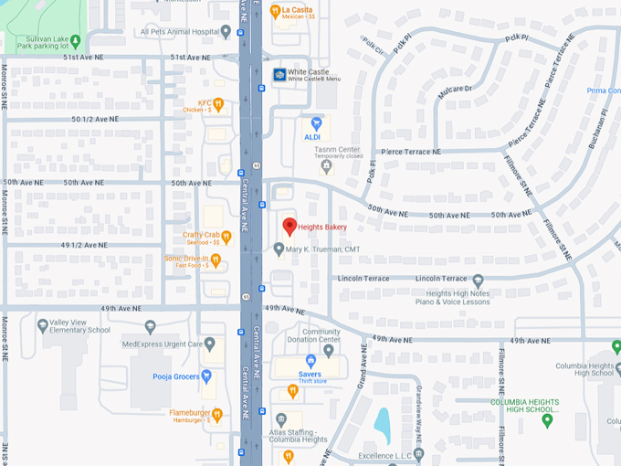 heights bakery 10 map