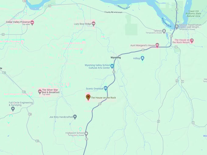 house on the rock 10 map