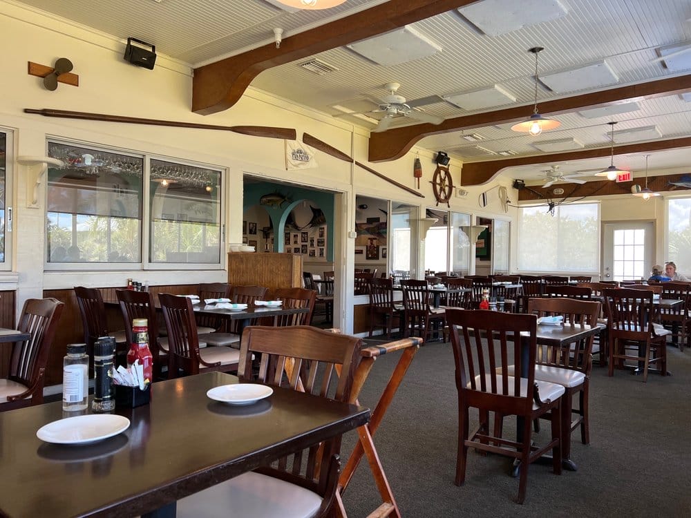 inside view the restaurant with multiple wooden tables and chairs