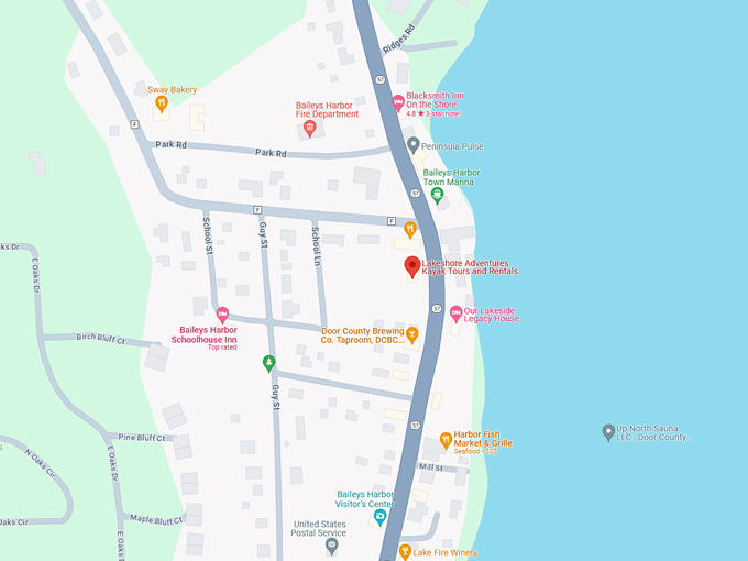 lakeshore adventures kayak tours and rentals 10 map