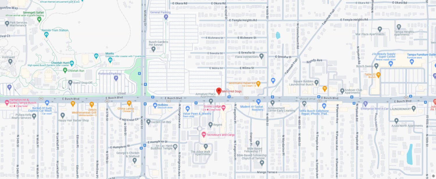 Mel&rsquo;s Hot Dogs Map