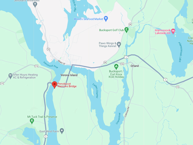 Penobscot Narrows Bridge and Observatory Map