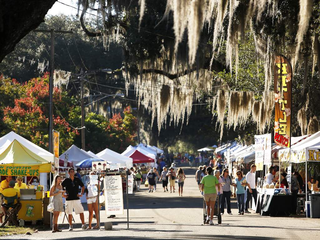 People enjoying the Micanopy Fall Festival