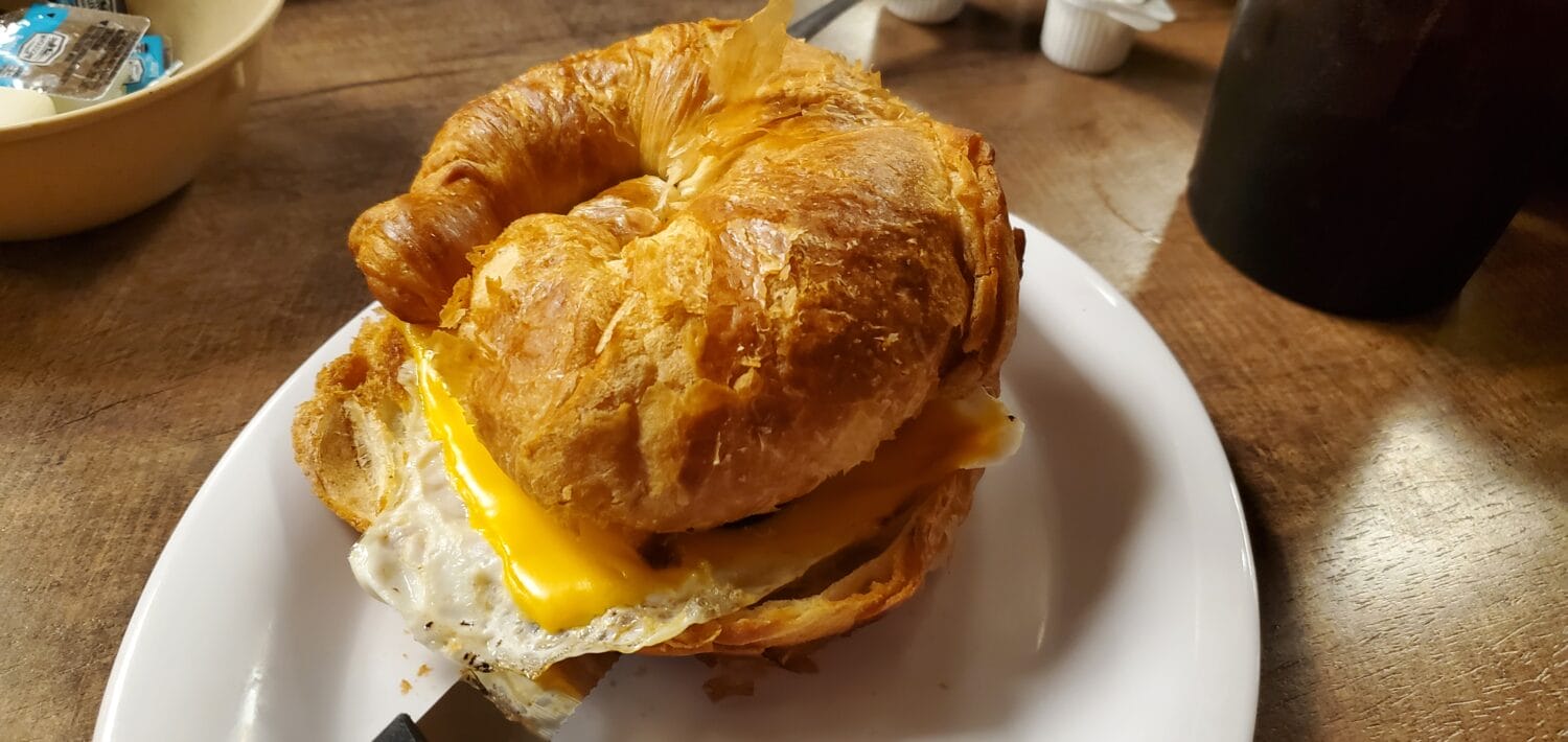 Perfectly stacked egg sandwich