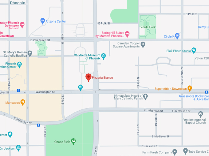 Pizzeria Bianco 10 Map