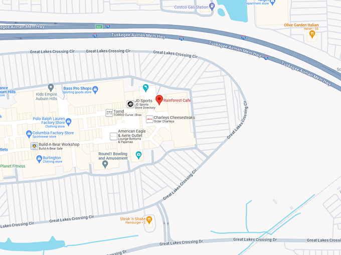 rainforest cafe 10 map