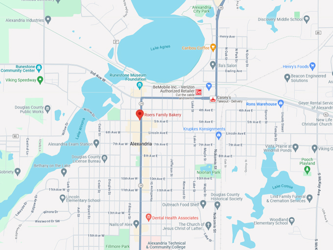 roers family bakery 10 map