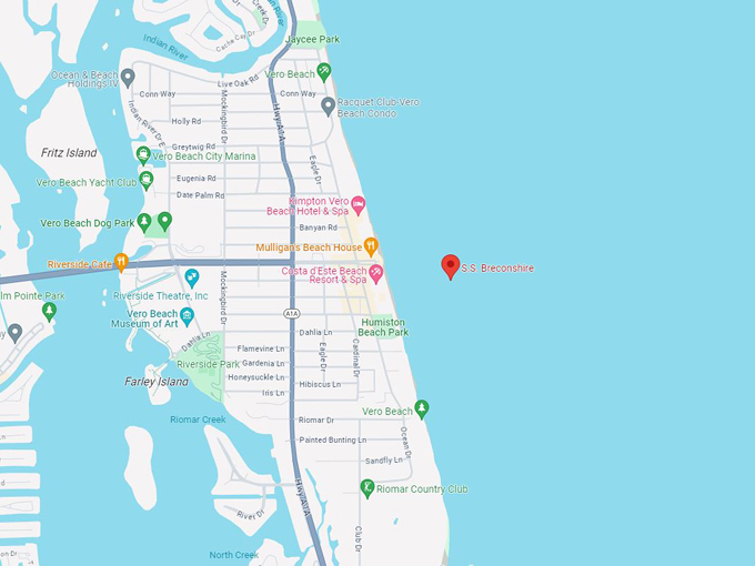 S.S. Breconshire 10 Map