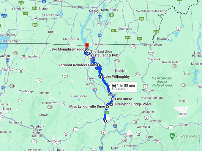 scenic drive in vermont 10 map