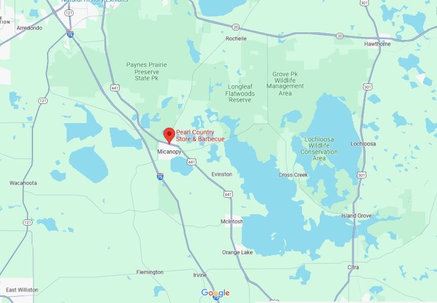 screenshot from google maps showing the stores location