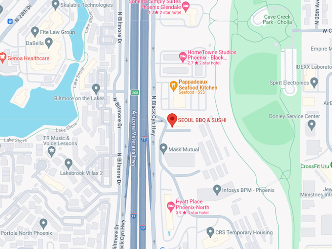 Seoul BBQ & Sushi 10 Map