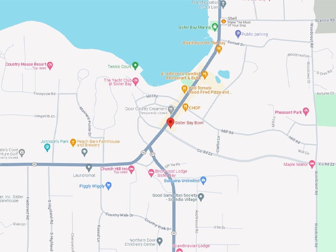 Sister Bay Bowl 10 Map