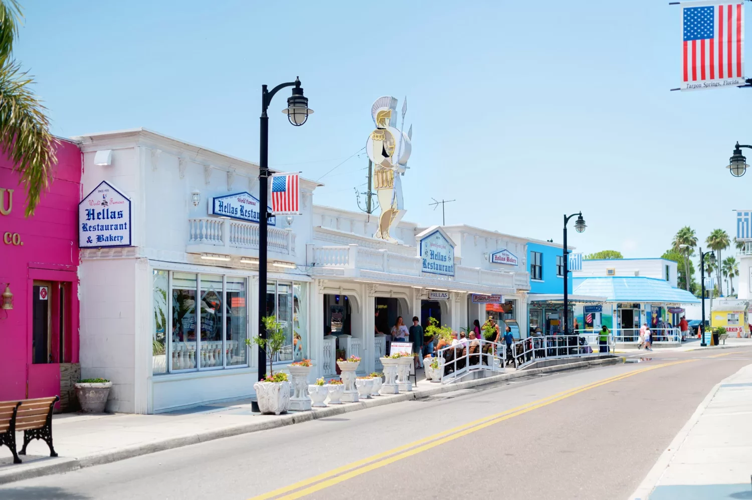 Street view of Tarpon Springs town