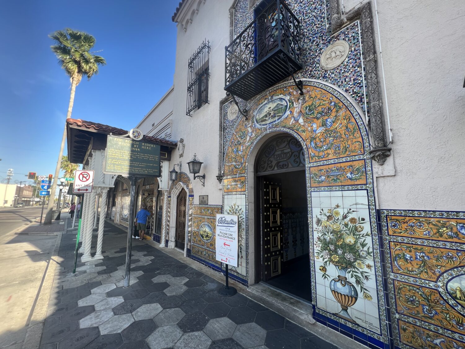 the close up shot of the details of the exterior of the restaurant