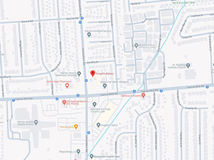 Tringali's Bakery 10 Map